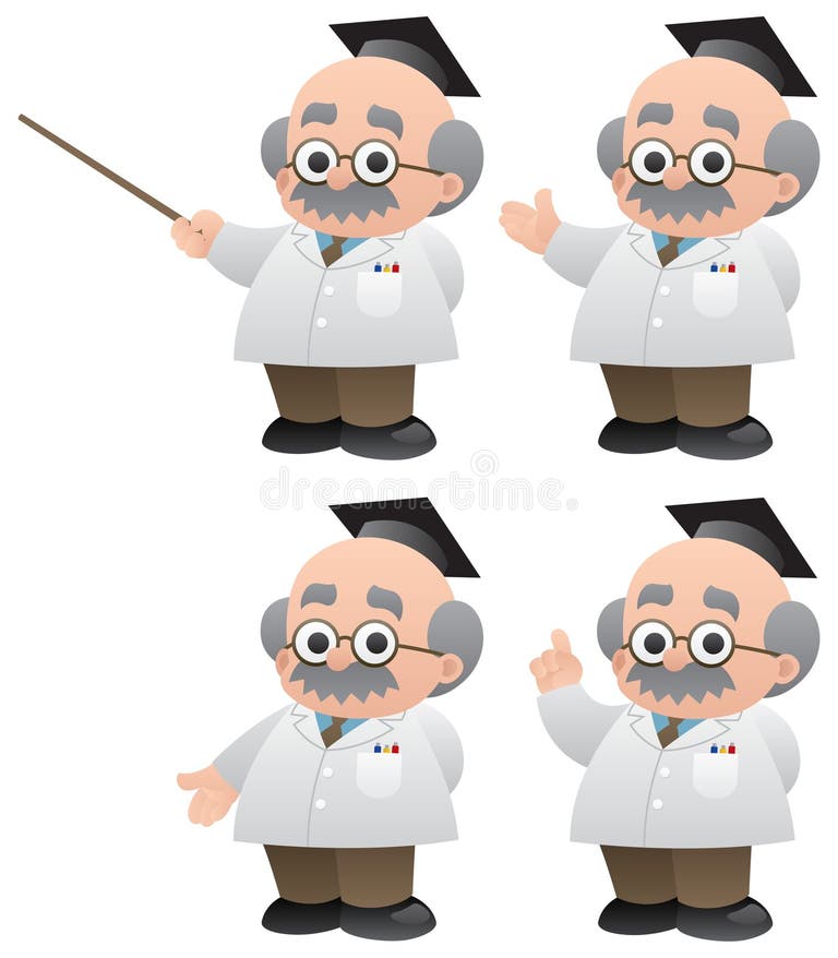 Cartoon Bald Professor Pointing Stock Illustrations – 31 Cartoon Bald ...