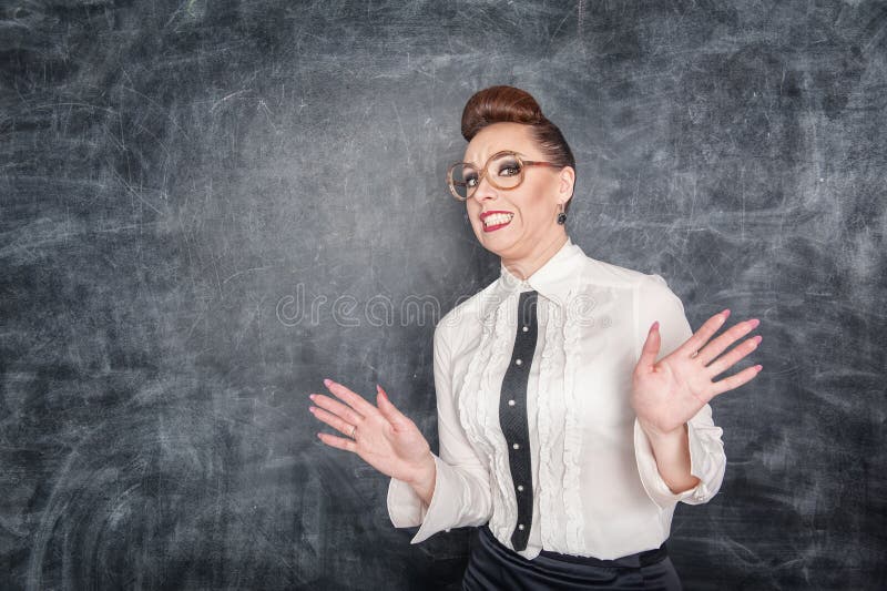 Professor Assustado Com Ponteiro E Livro Imagem de Stock - Imagem de ...