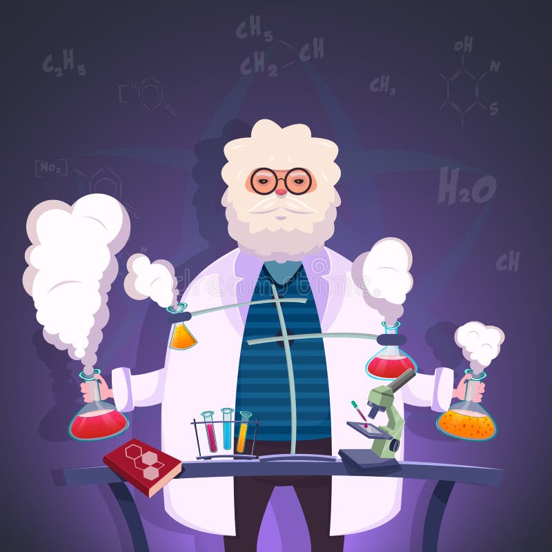 Professor of Chemistry Poster Stock Vector - Illustration of decorative ...