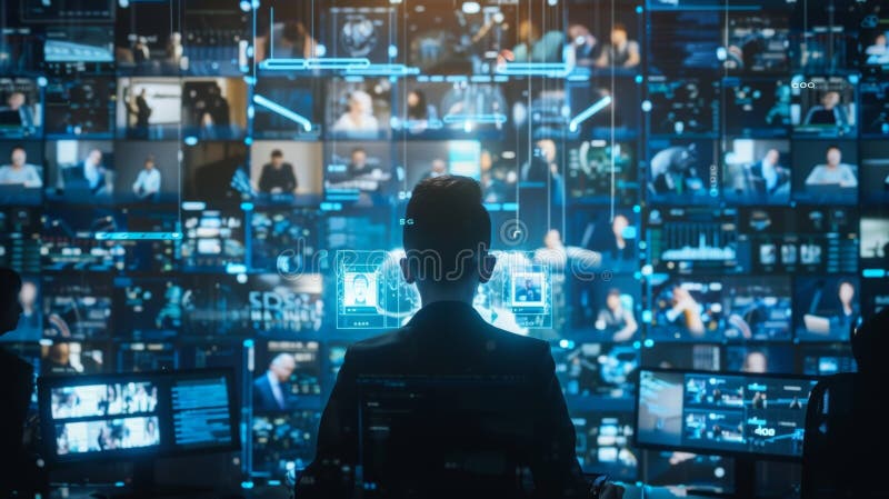 A Professor Conducts a Virtual Lecture with Students from Different ...