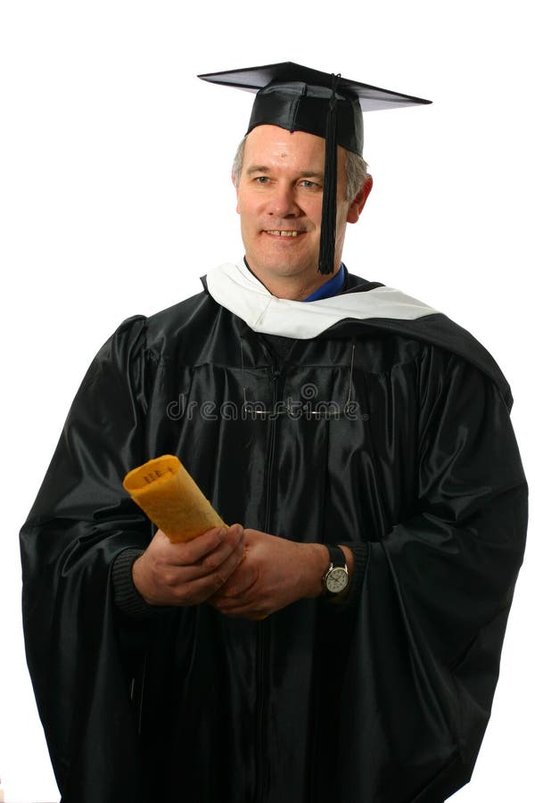 Professor with Diploma in Hand Stock Image - Image of middle, physician ...
