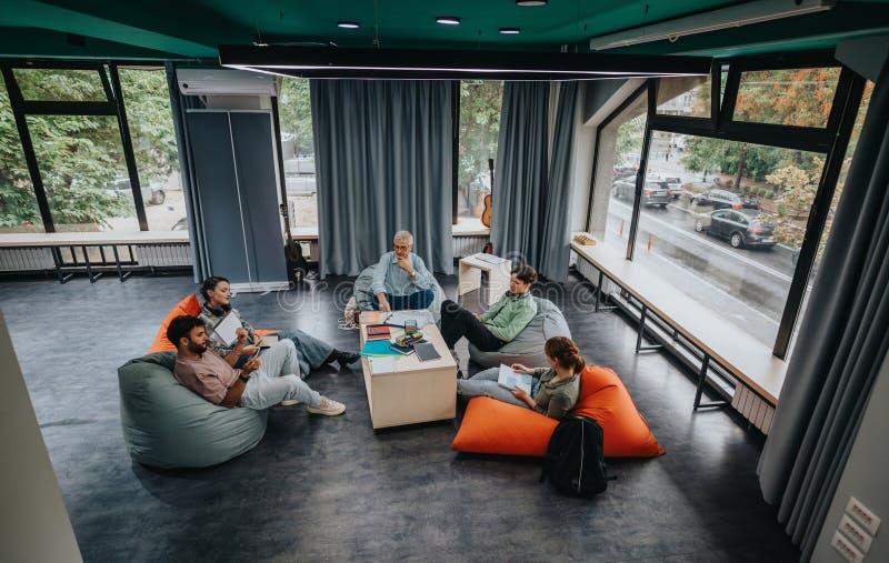 Professor Engaging Students Modern Learning Space Stock Photos - Free ...