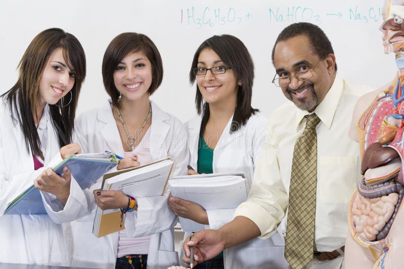 School Children and Their Teacher in Science Class Stock Image - Image ...