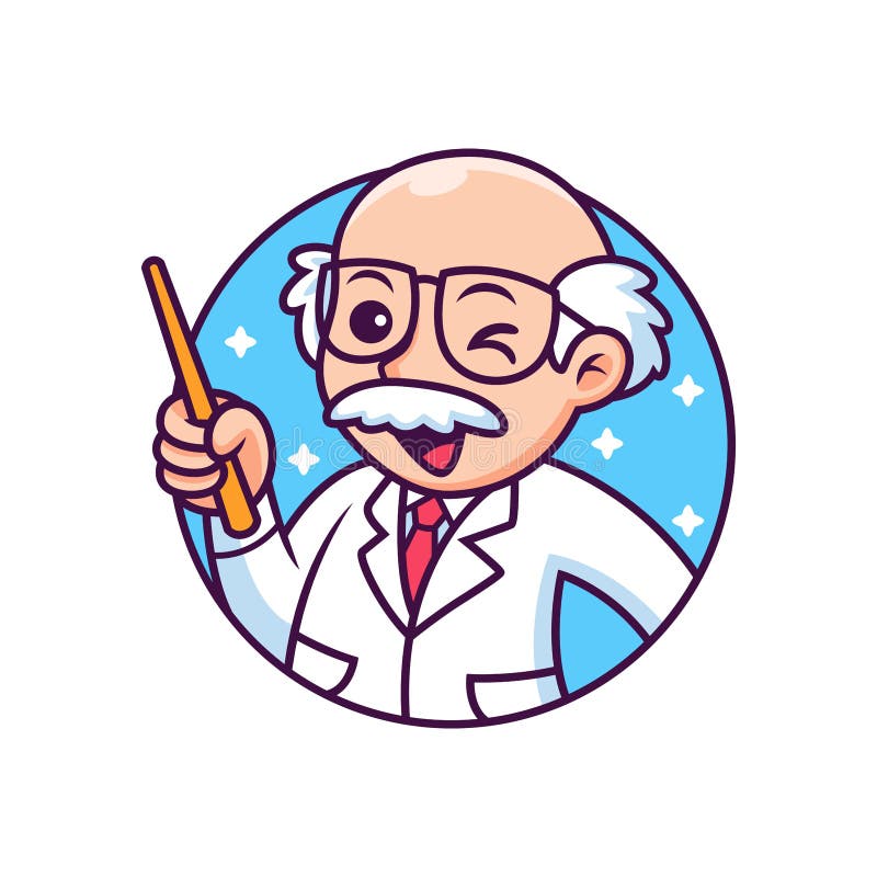 Professor with Funny Pose Cartoon. Vector Icon Illustration, Isolated ...