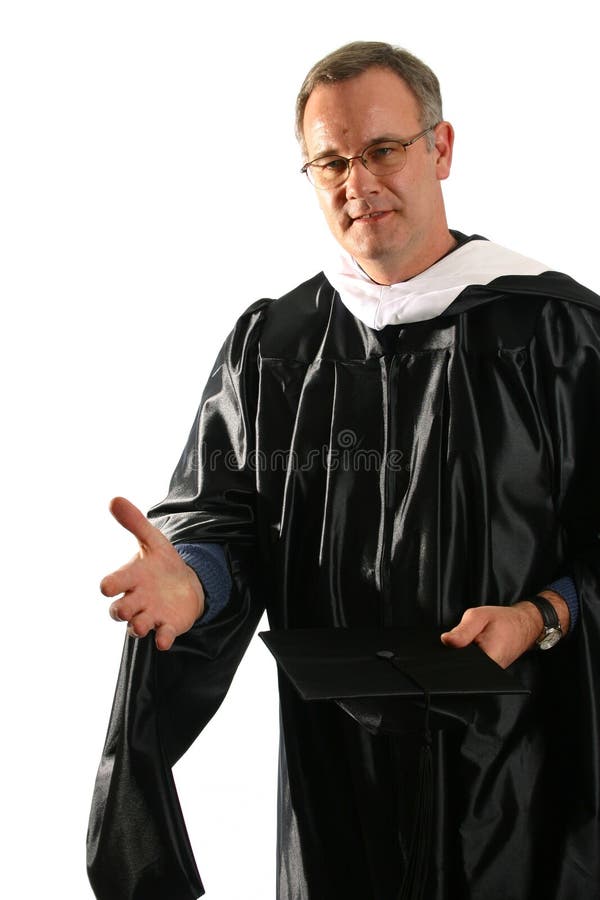 Professor In Graduation Attire Stock Photo - Image of graduate ...