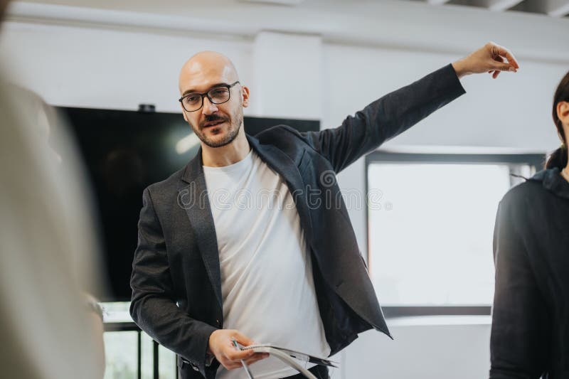Professor Guiding Students Collaborative Group Project Meeting Stock ...