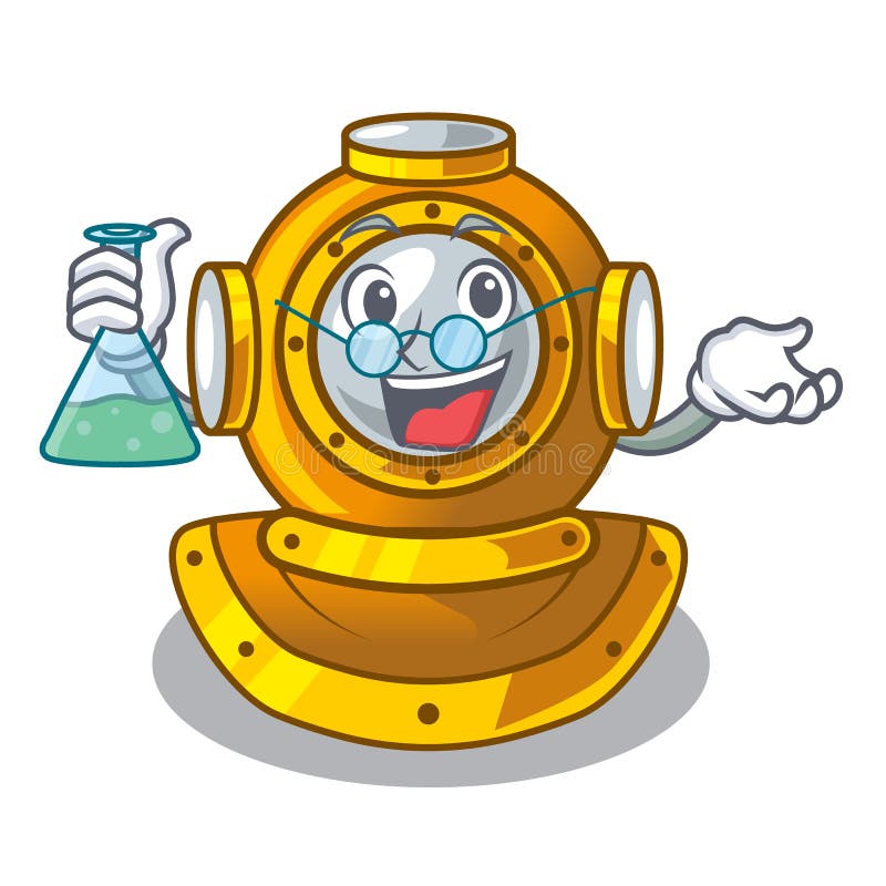 Professor Helmet Diving Isolated in the Cartoon Stock Vector ...