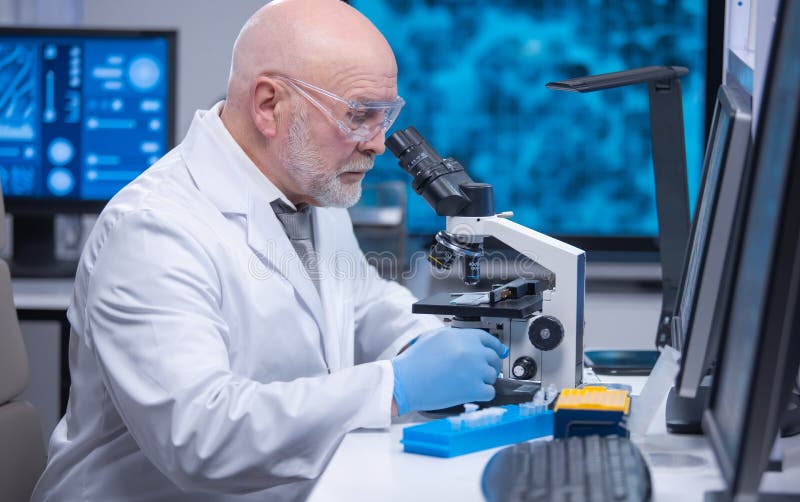 Professor and His Assistant in the Laboratory Stock Image - Image of ...