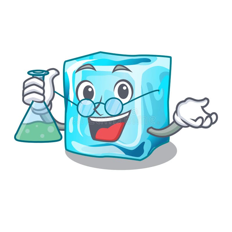 Professor Ice Cubes Wiht Mascot on Above Stock Vector - Illustration of ...