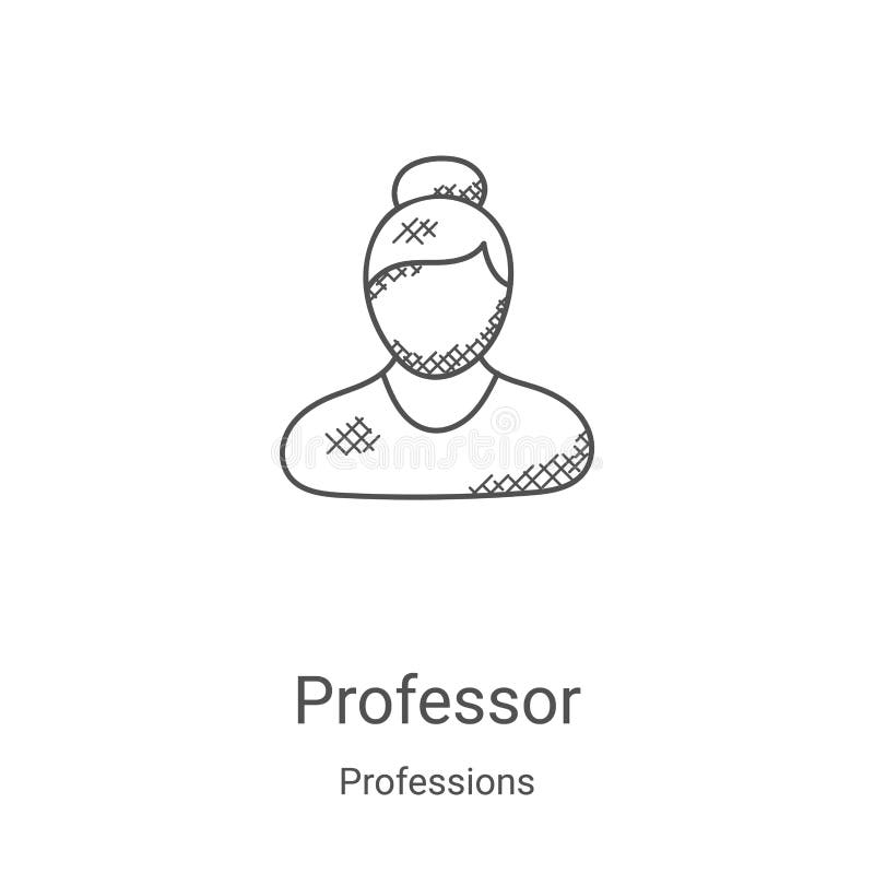 Professor Icon Vector from Professions Collection. Thin Line Professor ...