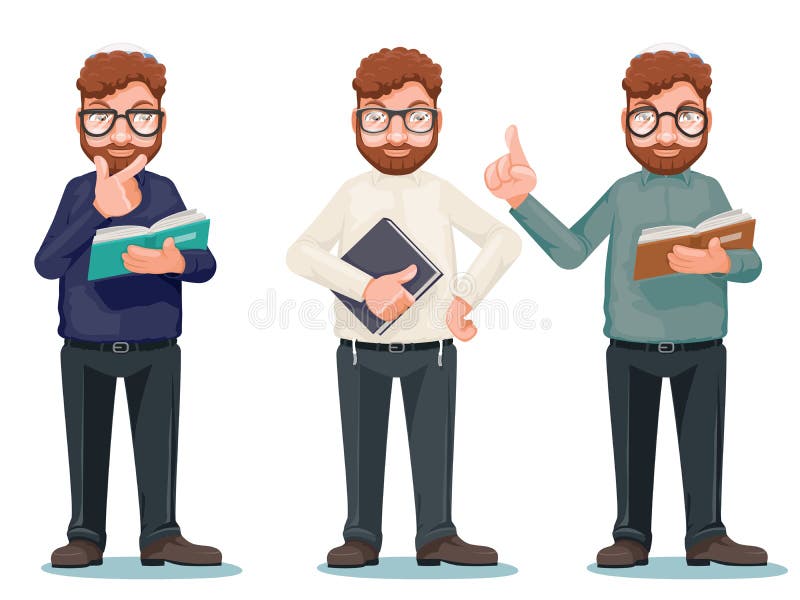 Old Man Characters Read Book Sit Chair Adult Icon Flat Design Vector