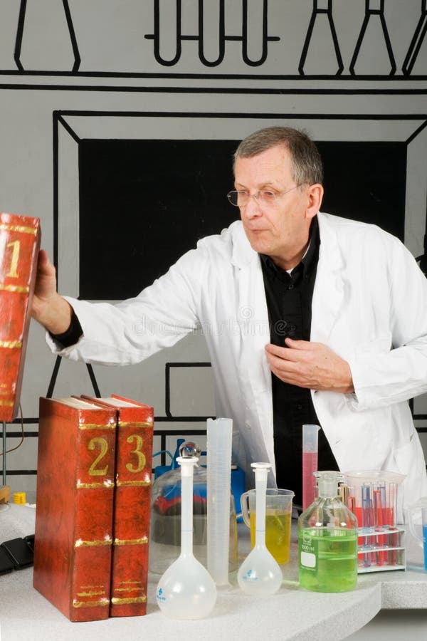 Professor in the Laboratory Stock Image - Image of glass, serious: 8476451