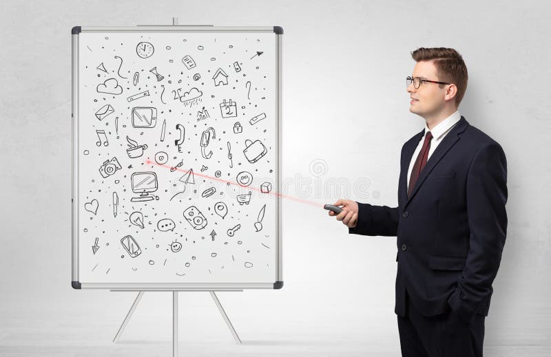 Professor on Whiteboard Teaching Stock Image - Image of leader ...