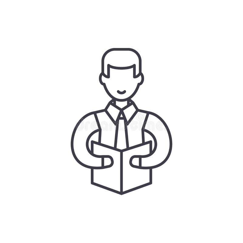 Professor Line Icon Concept. Professor Vector Linear Illustration ...