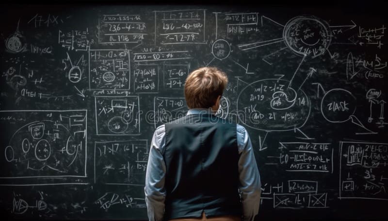 The Professor Mathematical Formula on the Blackboard Led To Success ...