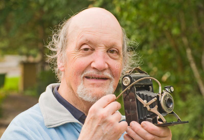 Professor Mit Retro- Kamera. Stockfoto - Bild von verwirrt, mechanisch ...