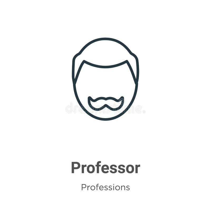 Professor Outline Vector Icon. Thin Line Black Professor Icon, Flat ...
