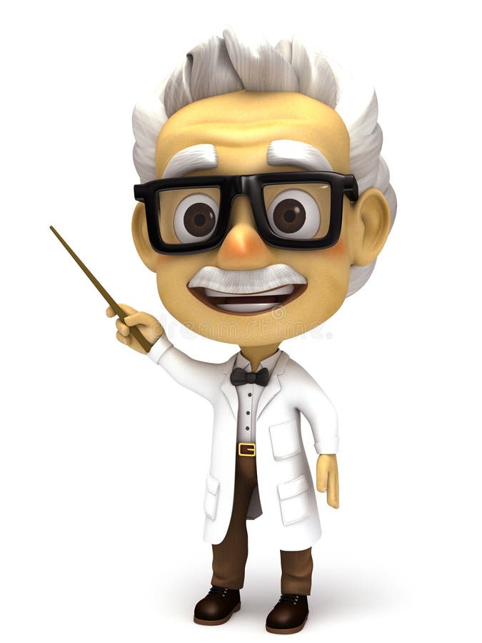 Professor with Pointing Stick Stock Illustration - Illustration of ...