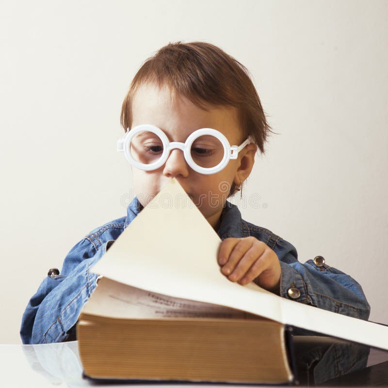 Professor Reading a Book. Humorous Picture Stock Image - Image of child ...
