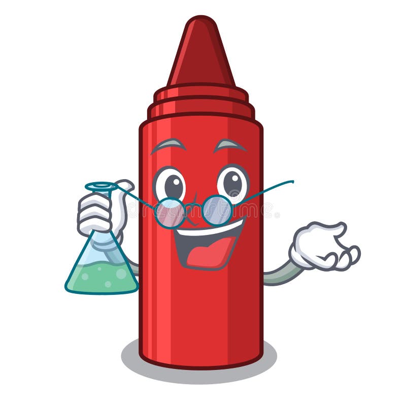 Professor Red Crayon in the Character Shape Stock Vector - Illustration ...