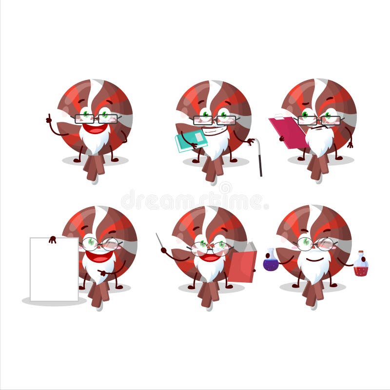 Professor Red Twirl Lolipop Wrapped Academic Cartoon Character Working ... Professor Red Twirl Lolipop Wrapped Academic Cartoon Character Working ...