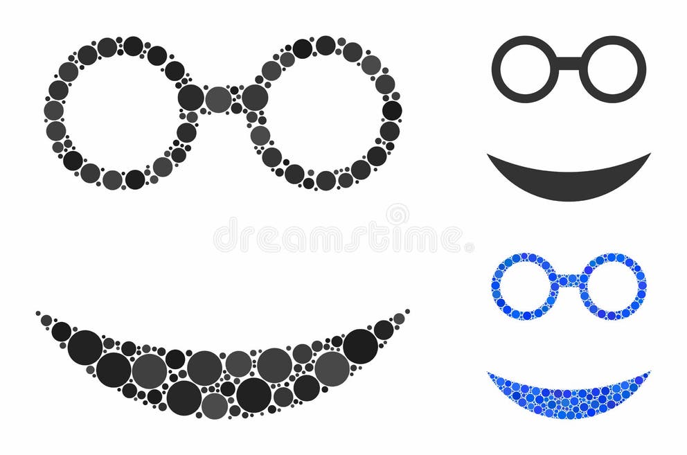 Professor Smiley Composition Icon of Spheric Items Stock Vector ...