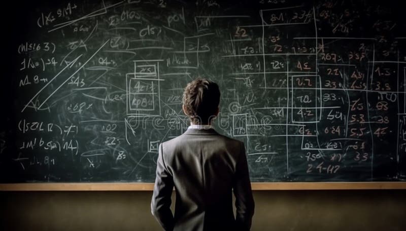 The Professor, Standing at the Blackboard, Teaches Complex Trigonometry ...