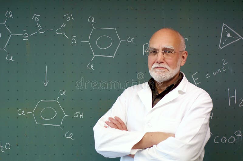 Professor Stands in Front of a Blackboard Stock Photo - Image of ...