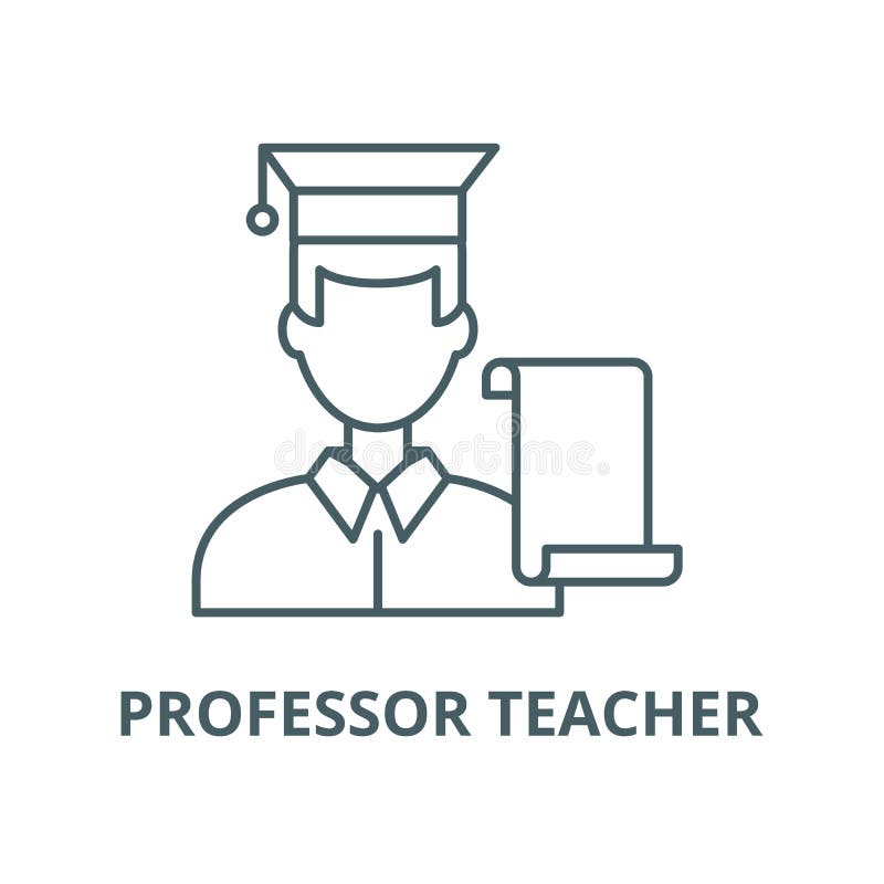 Professor Teacher Vector Line Icon, Linear Concept, Outline Sign ...