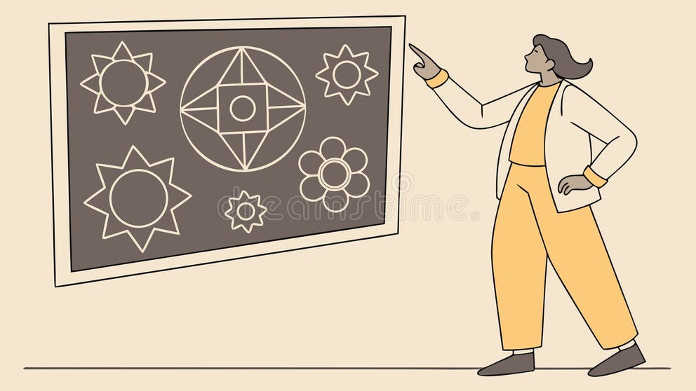 Professor Teaching Geometry, Engaging Learning Environment, Vector ...