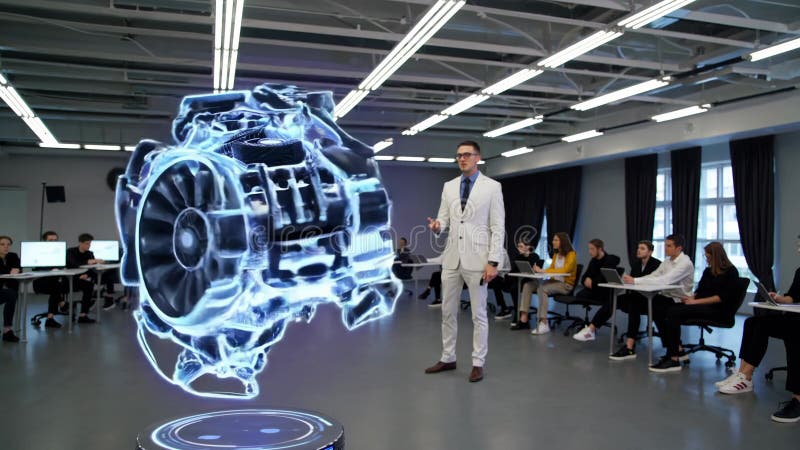 Professor Using Hologram To Teach Engine Design To Engineering Students ...