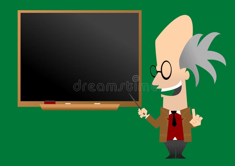 Professor voor bord vector illustratie. Illustration of kennis - 10189111