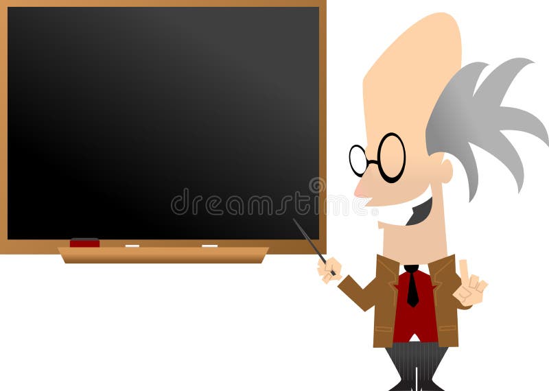 Professor voor bord vector illustratie. Illustration of groen - 10189113