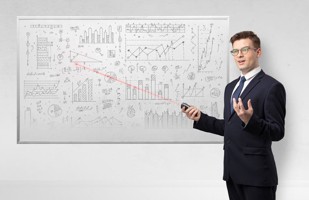 Professor on Whiteboard Teaching Geometry Stock Photo - Image of ...
