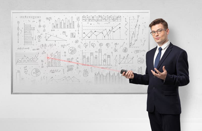 Professor on Whiteboard Teaching Geometry Stock Image - Image of data ...