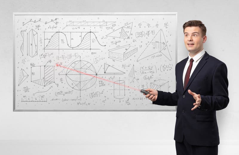 Professor on Whiteboard Teaching Geometry Stock Photo - Image of ...
