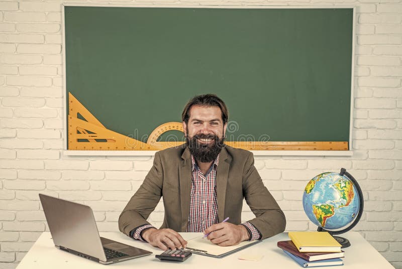 Professor Working from Home, Telework and E-learning Stock Photo ...