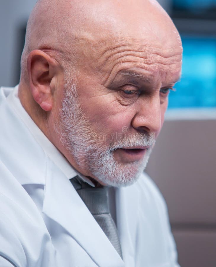 Professor Works in a Modern Scientific Laboratory Using Equipment and ...