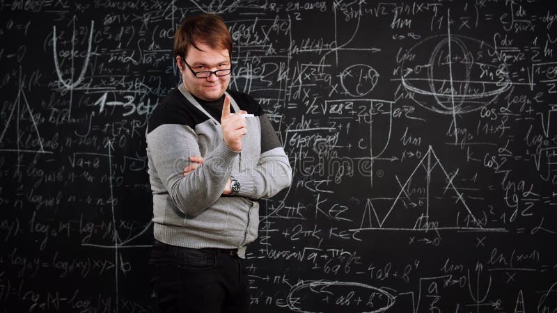 Professor Writes Formulas for Force of Newtons Stock Video - Video of ...