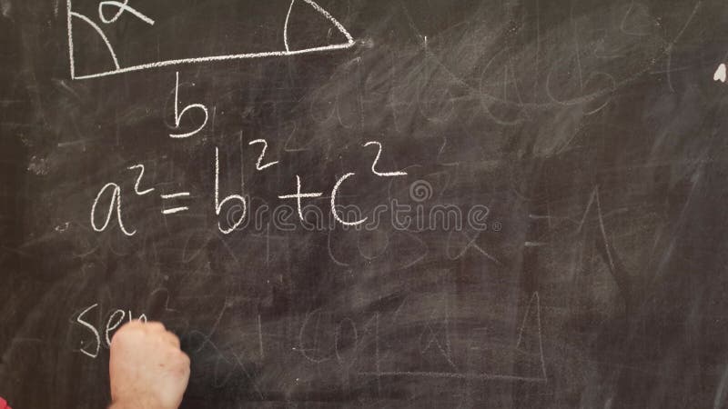Professor Writing on a Blackboard Mathematical Equations Stock Video ...