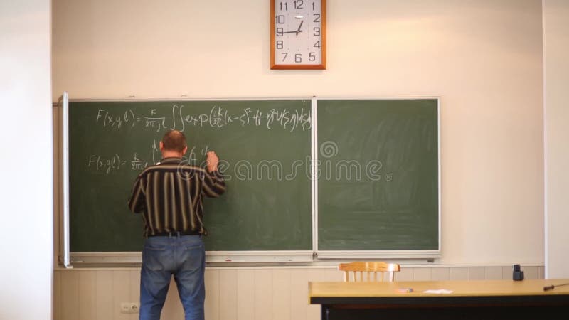 Professor Writing Formula with White Chalk on Stock Footage - Video of ...