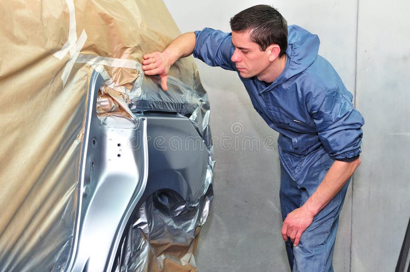 Car painting stock image. Image of fender, painter, mechanic - 28122035