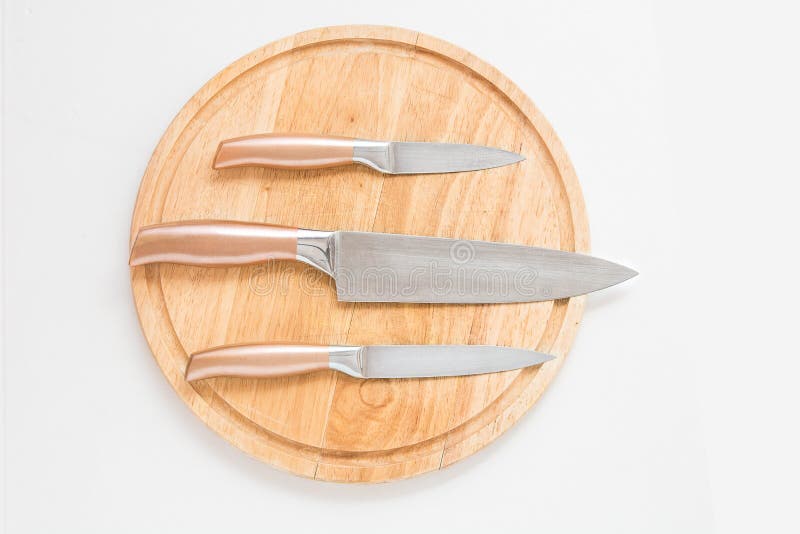 Proffessional Chef Knifes on the Cutting Table. Stock Image - Image of ...