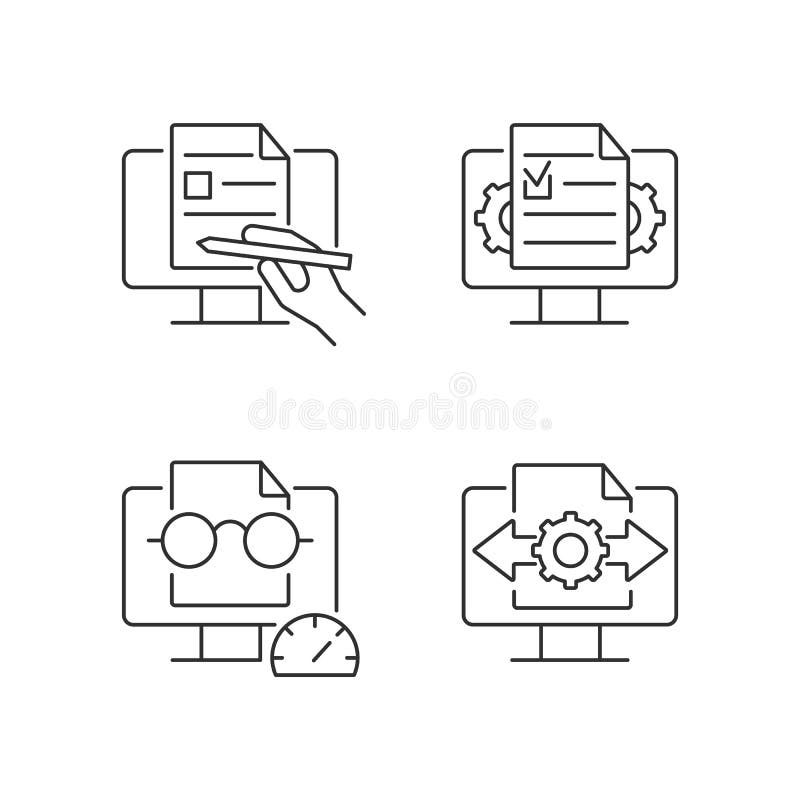 Digital Proficiency RGB Color Icons Set Stock Vector - Illustration of internet, proficiency ...