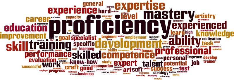 Proficiency word cloud stock vector. Illustration of resource - 172496137