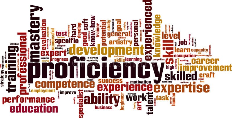 Proficiency word cloud stock vector. Illustration of experience - 177579848