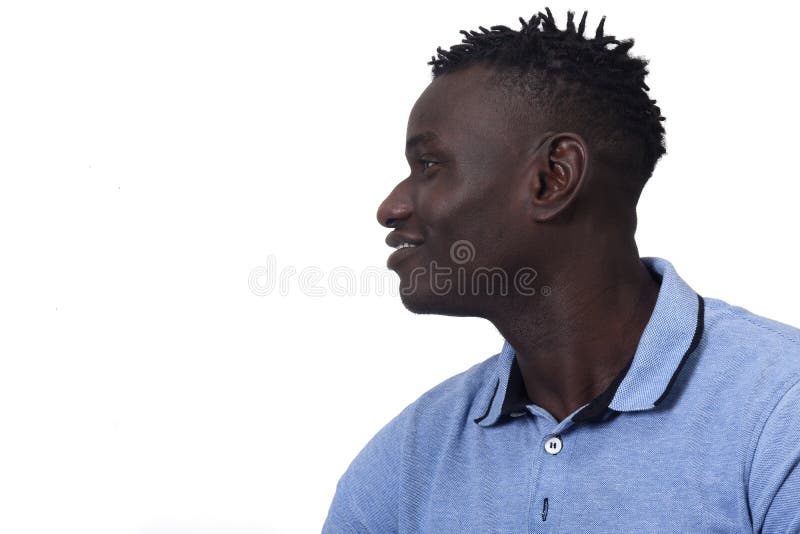 Profile of a African Man on White Backgroud Stock Image - Image of ...