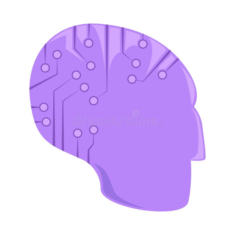 Profile ai robot brain stock illustration. Illustration of cyber ...