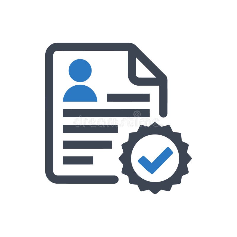 Profile Approval Icon stock vector. Illustration of document - 361702251