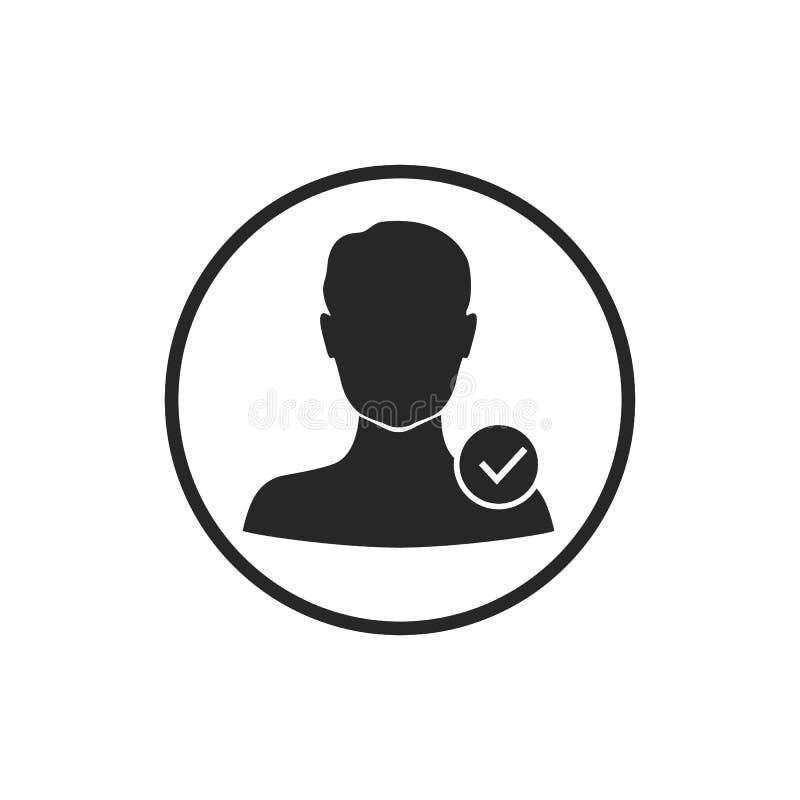 Profile Approved Icon. Check Mark Stock Vector - Illustration of accept ...